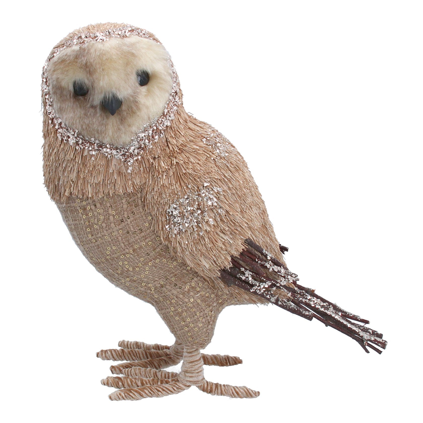Christmas Decoration Woodland Bristle Owl Large 37cm — Newlands Garden ...