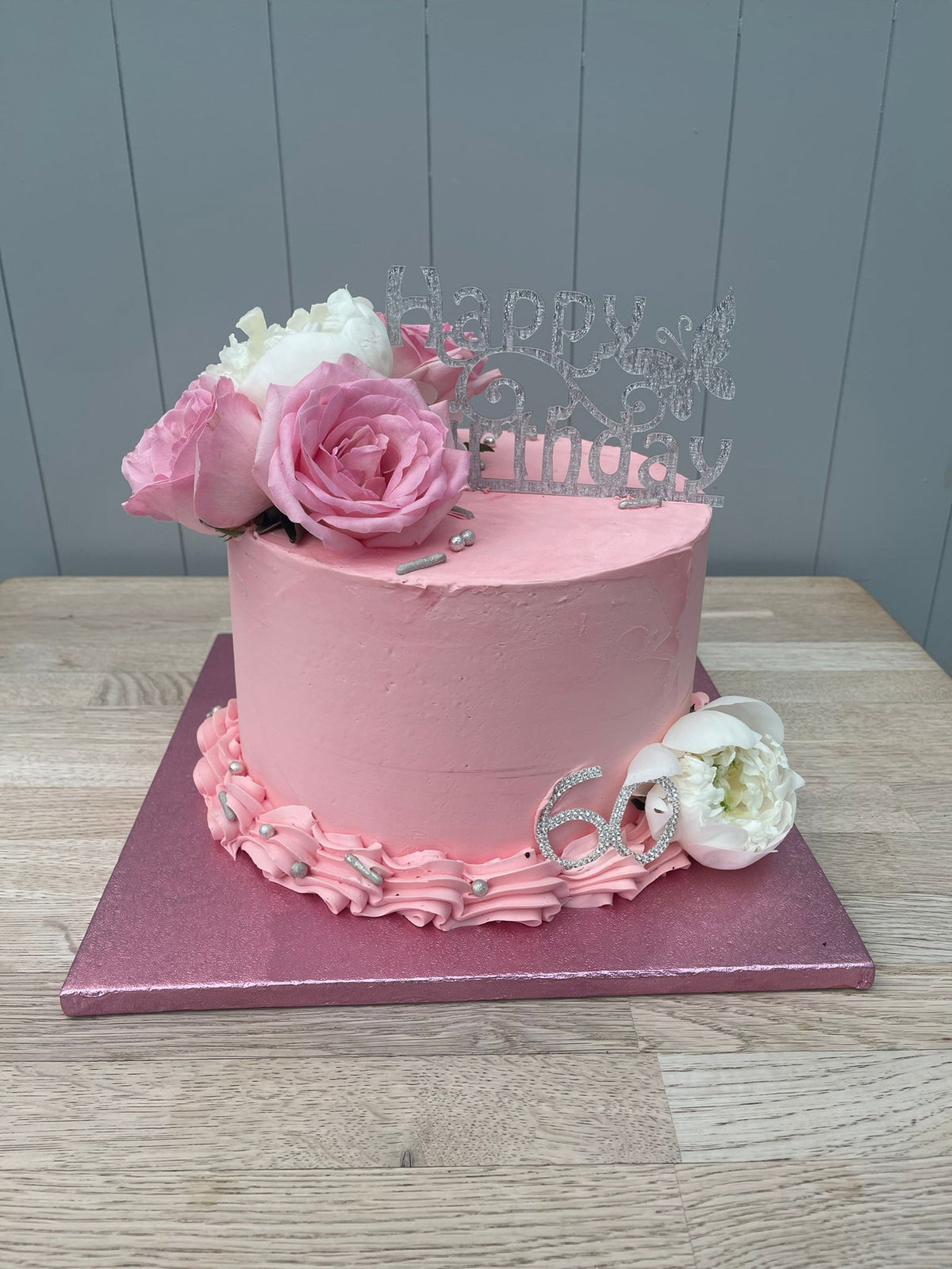 Birthday Pink Cake With Pretty In Pink Cake | London Delivery