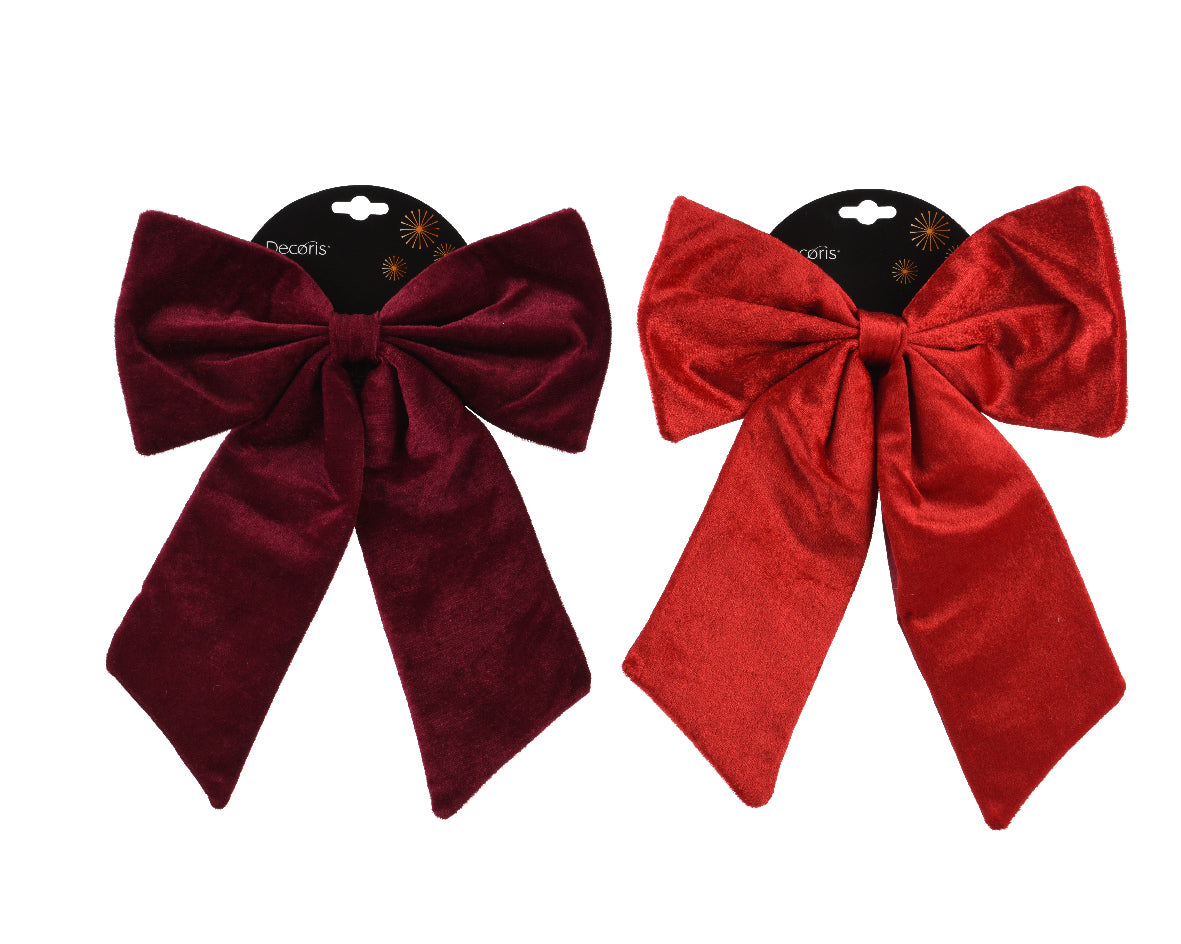 Christmas Bow Polyester Red or Burgundy (30cm x 35cm) — Newlands Garden ...