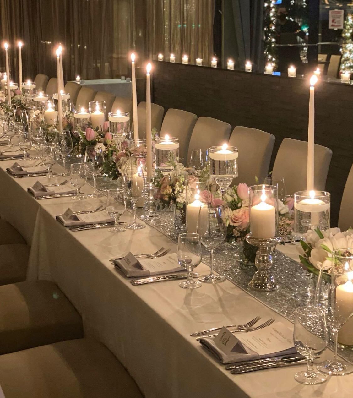 Candlelight and Flowers Designed For Long Tables — Newlands Garden Centre
